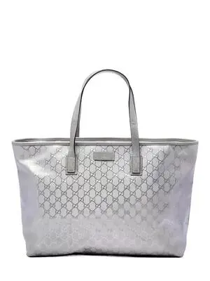 Gucci Gg Imprimé Tote Bag - Silver