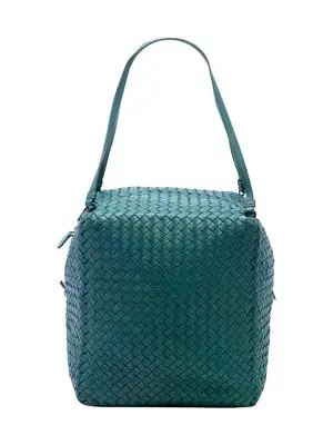 Bottega Veneta Bottega Veneta Woven Nappa Leather Cube Shoulder Bag Blue