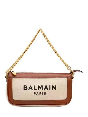 Balmain Balmain Mini Canvas B Army Logo Satchel Neutrals