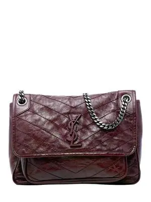 Saint Laurent Medium Crinkled Calfskin Niki Shoulder Bag - Red