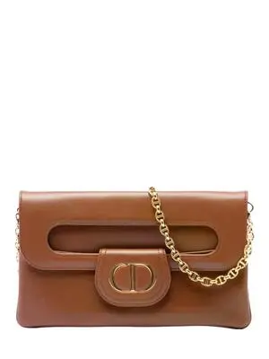 Dior 2021 Medium Calfskin Diordouble Chain Bag - Brown