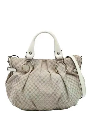 Celine Macadam Canvas Pillow Satchel - Neutrals