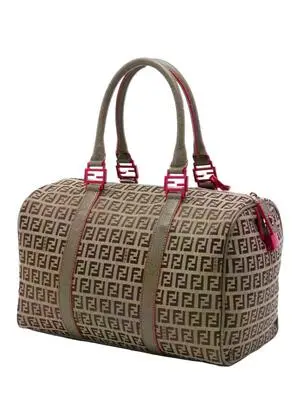 Fendi Zucchino Canvas Boston Bag - Neutrals