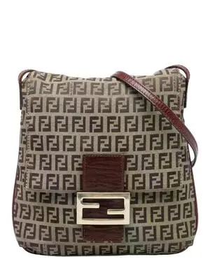 Fendi Zucchino Canvas Crossbody Bag - Brown