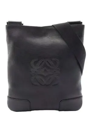 Loewe Leather Anagram Crossbody Bag - Black