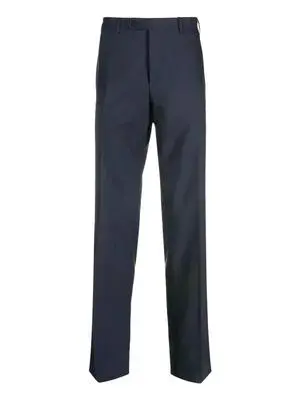 Canali Pressed Crease Tailored Trousers - Blue