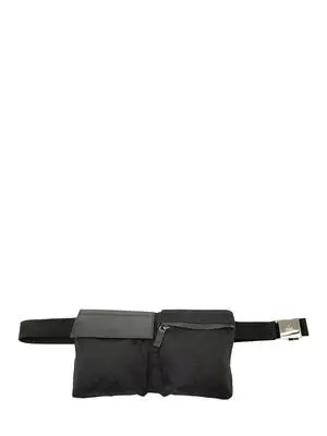 Gucci Gg Canvas Double Pocket Belt Bag - Black
