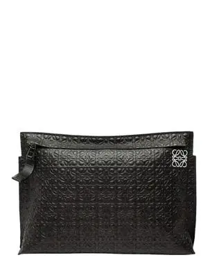 LOEWE Loewe Embossed Leather Repeat T Clutch Bag