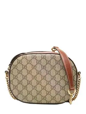 Gucci Mini Gg Supreme Chain Crossbody Bag - Neutrals