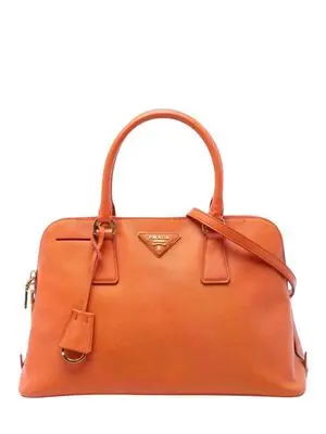 Prada Saffiano Lux Promenade Satchel - Orange