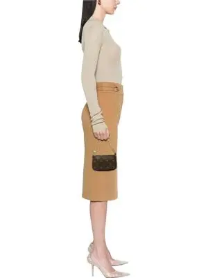 LOUIS VUITTON Monogram Canvas Mini Pochette Accessoires Handbag - Brown