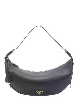Prada Large Calfskin Demi Lune Shoulder Bag - Black