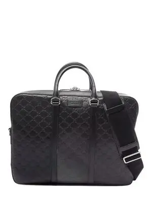 Gucci Embossed Monogram Business Bag - Black