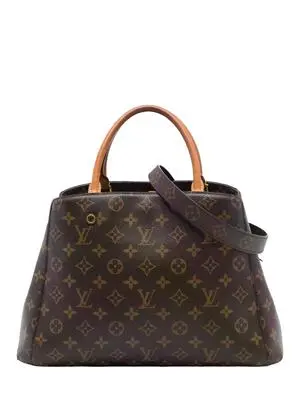 LOUIS VUITTON Monogram Montaigne Mm Satchel - Brown