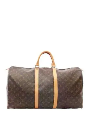 LOUIS VUITTON Monogram Keepall 55 Travel Bag - Brown