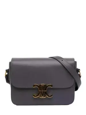 Celine Triomphe Shiny Calfskin Crossbody Bag - Grey
