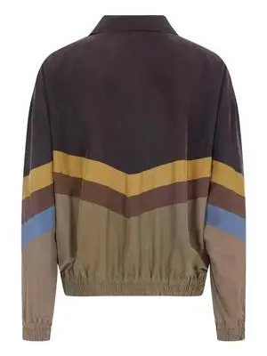 Valentino Garavani Silk Chevron Bomber Jacket - Brown