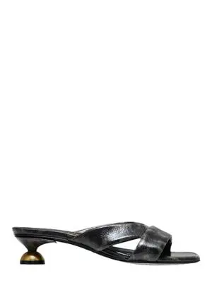 VANDA NOVAK Vanda Novak Mona Leopard-Print Leather Mules