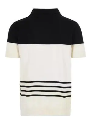 Valentino Garavani Vlogo Signature Striped Polo Shirt - Neutrals