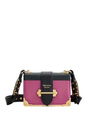 Shopbop Prada Cahier Calf Leather Shoulder Bag - Black