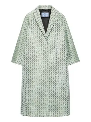 Prada Single-breasted Floral Jacquard Duchesse Coat - Green