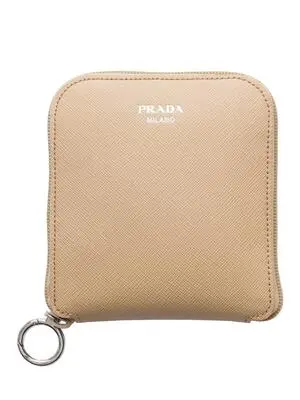 Prada Saffiano Leather Pendant With Re-nylon Tote Bag - Brown
