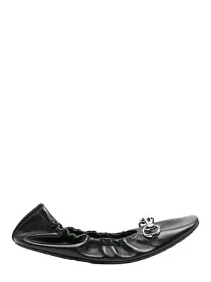 Gucci Prima Leather Ballerina Flats With Horsebit Detail - Black