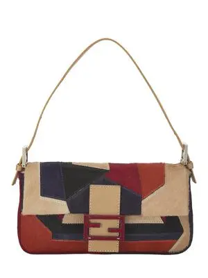 Fendi Patchwork Pony Hair Baguette Bag - Multi