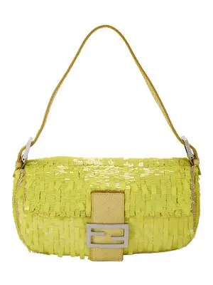 Fendi Sequin Baguette Shoulder Bag - Yellow