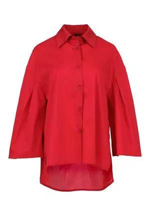 CONQUISTA Wide Sleeve Blouse - Red