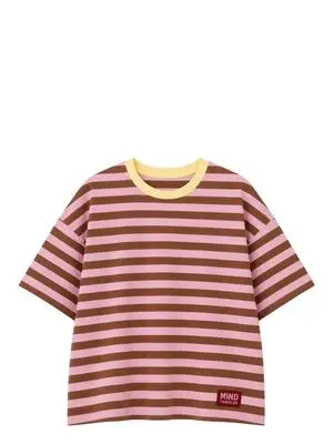 Mind Traveler Oversized Striped T-shirt - Brown