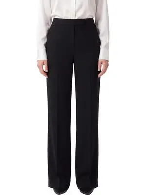 PAROSH P.A.R.O.S.H. Mid-Rise Cady Straight-Leg Trousers Black