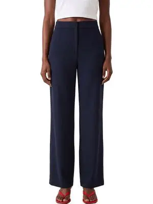 PAROSH P.a.r.o.s.h. Cady Mid-rise Straight-leg Trousers - Blue