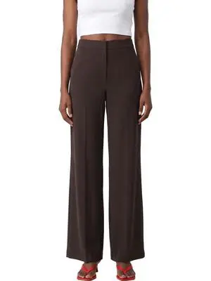 PAROSH P.a.r.o.s.h. Cady Mid-rise Straight-leg Trousers - Brown