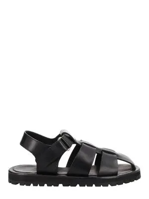 STUDIO NICHOLSON Studio Nicholson Sandom Calfskin Fisherman Sandals With Serrated Sole