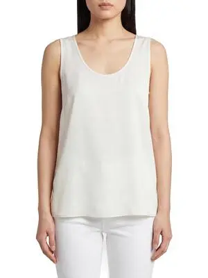 PAROSH P.a.r.o.s.h. Sleeveless U-neck Top In Polyester - White