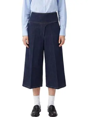 AMI Paris High-waisted Knee-length Cotton Denim Shorts - Indigo