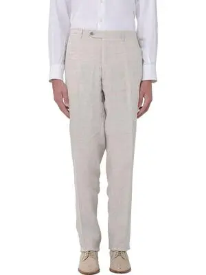 Canali Slim Fit Pure Linen Trousers - White