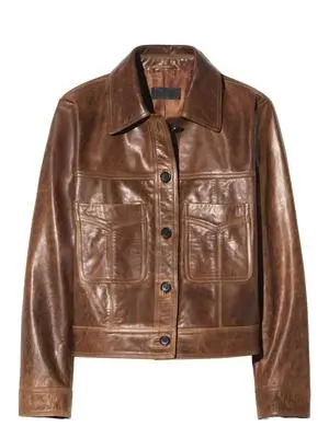 NILI LOTAN Susannah Leather Jacket - Terra