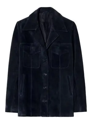 NILI LOTAN Dominic Suede Jacket - Midnight