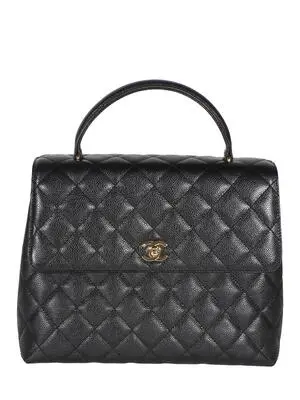 CHANEL Chanel Vintage 24k Quilted Caviar Top Handle Bag