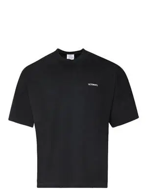 Vetements Classic Logo Boxy Tee Faded And White - Black