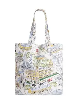 Harrods City Stories Pocket Shopper Bag - Ivory