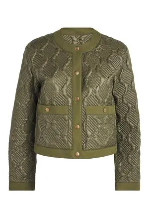 Moncler Moncler Libellule Quilted Down Jacket Green