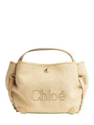Chloé Small Raffia-effect Carry Top-handle Bag - Brown
