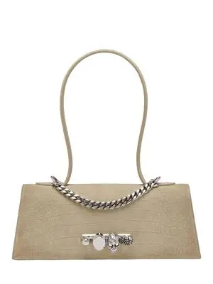 Alexander McQueen Jewelled Top Handle Bag - Silver