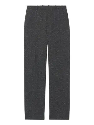 Alexander McQueen Wool Metallic Pinstripe Trousers - Black