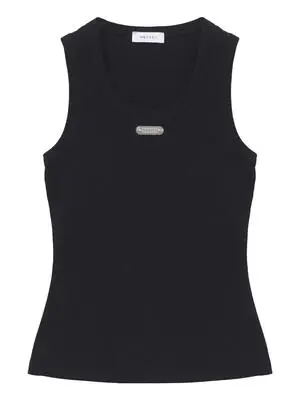 Alexander McQueen Cotton Plaque Tank Top - Black