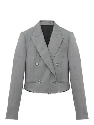 Alexander McQueen Cropped Double-breasted Blazer - Black