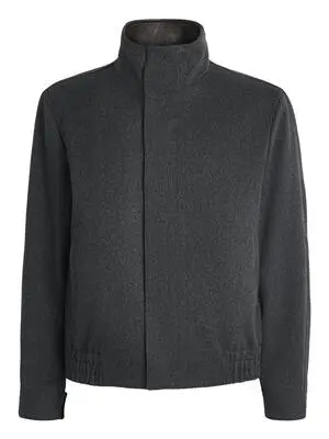 LARDINI Virgin Wool High Neck Jacket - Grey